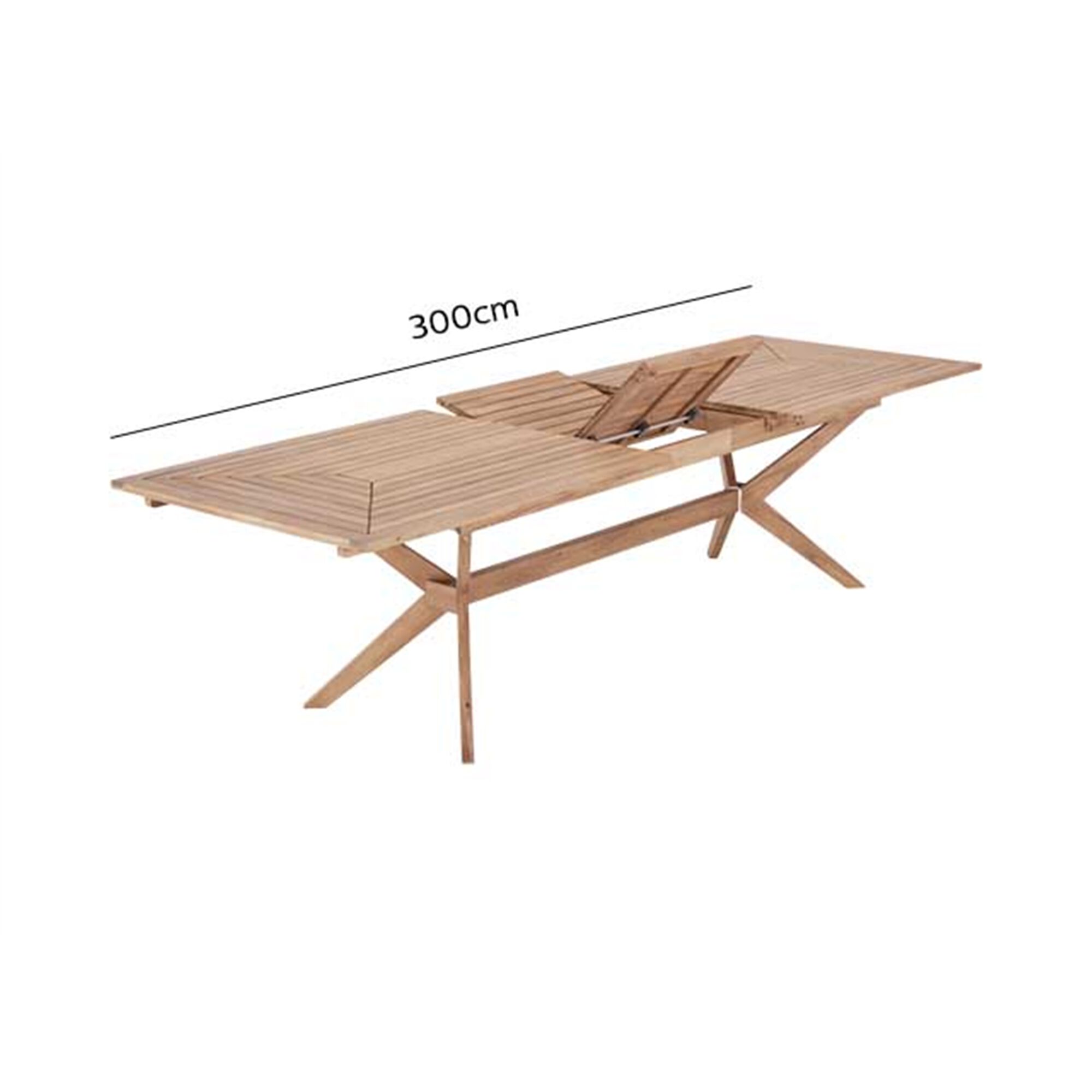 Table de jardin extensible en acacia huilé - bois clair (10 à 12 places) - JOUQUES | alinea