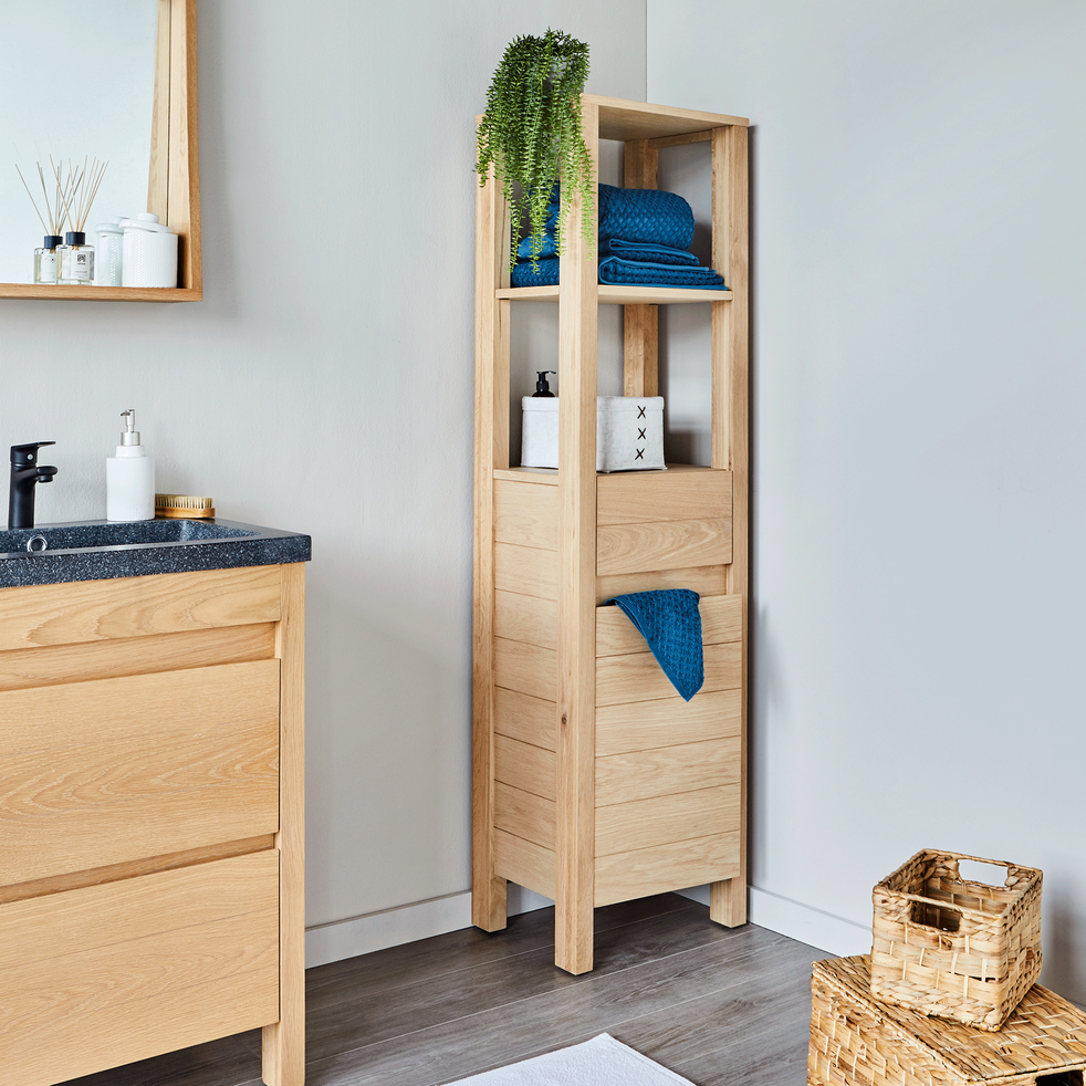 Colonne de salle de bain en chêne 170cm - Native - colonnes et ...