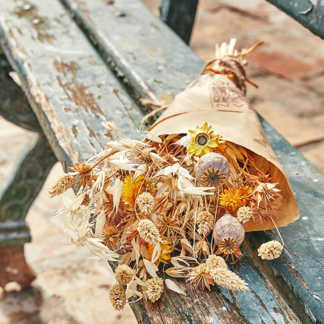 Bouquet de fleurs séchées naturelles h46cm - orange - DERELL | alinea